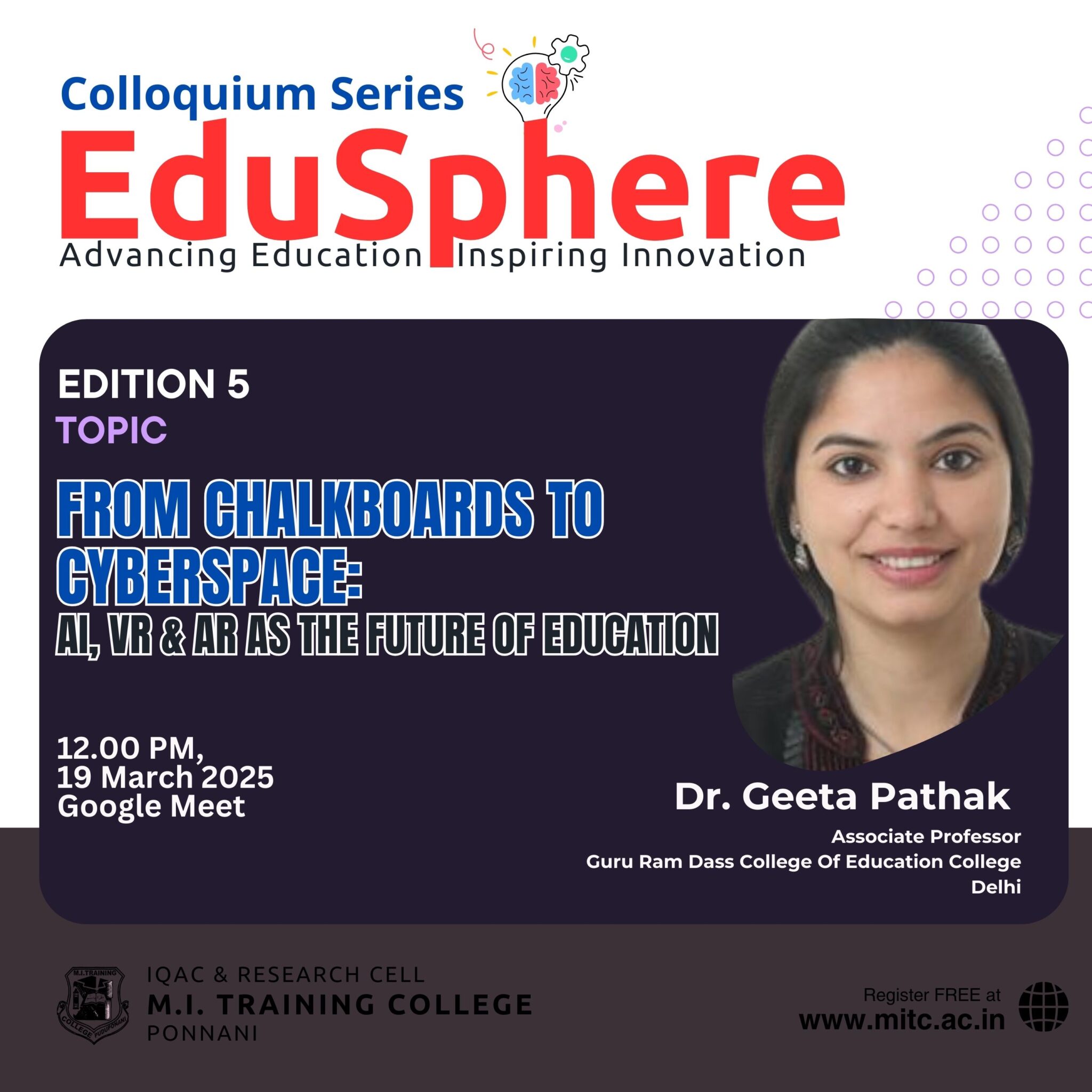 EduSphere: Edition 5 is Scheduled - MI TRAINING COLLEGE