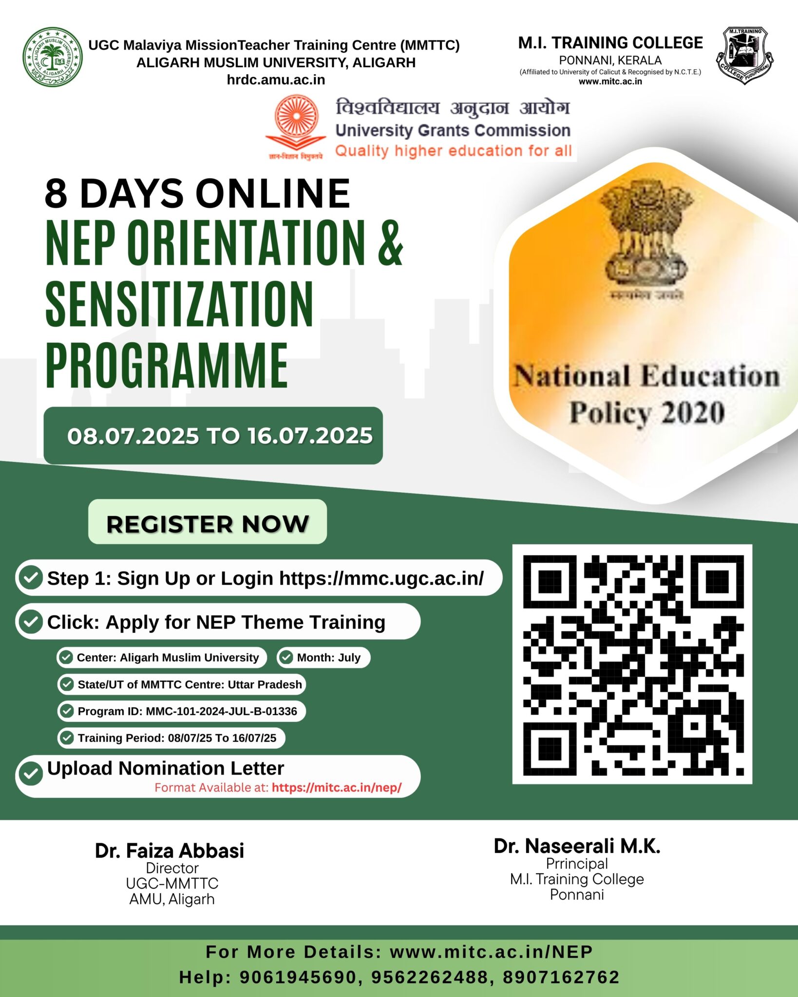 UGC Malaviya Mission Teacher Training Centre (MMTTC): 8 Days NEP ...